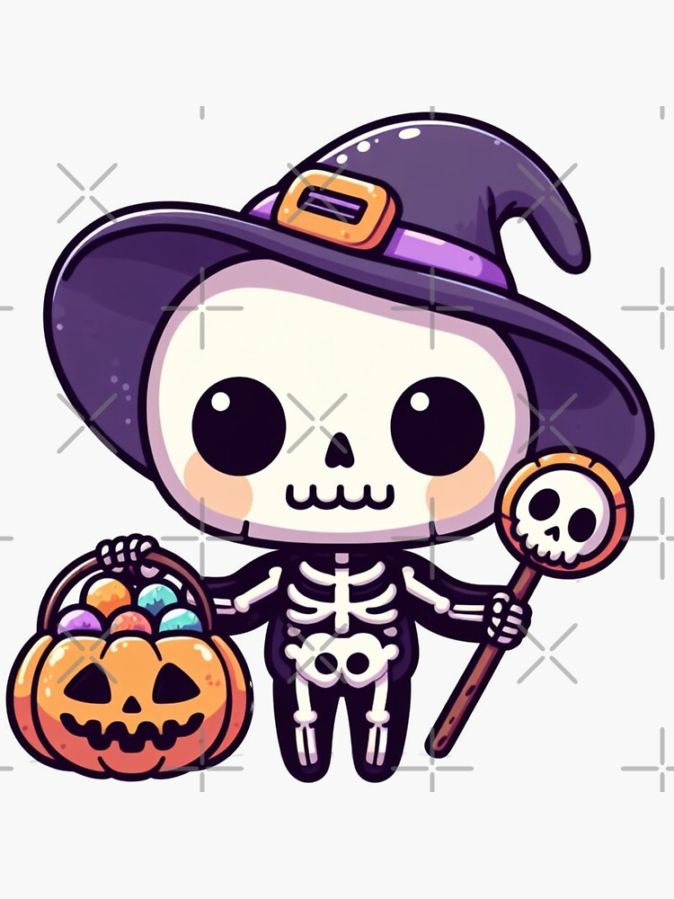 "Chibi Skeleton Costume for Halloween" Sticker for Sale by Jalin ...