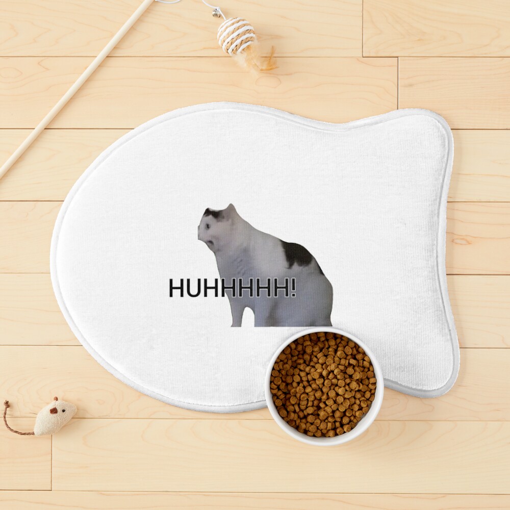 "Huhhhhh! Cat meme side on with text" Sticker for Sale by rbuser4 ...