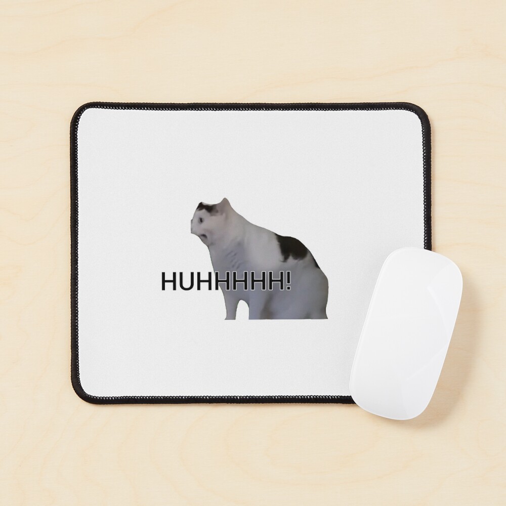 "Huhhhhh! Cat meme side on with text" Sticker for Sale by rbuser4 ...