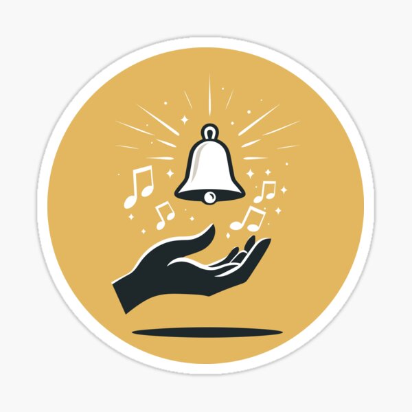 "Hand Bell Icon Logo for handbell ringers" Sticker for Sale by ...