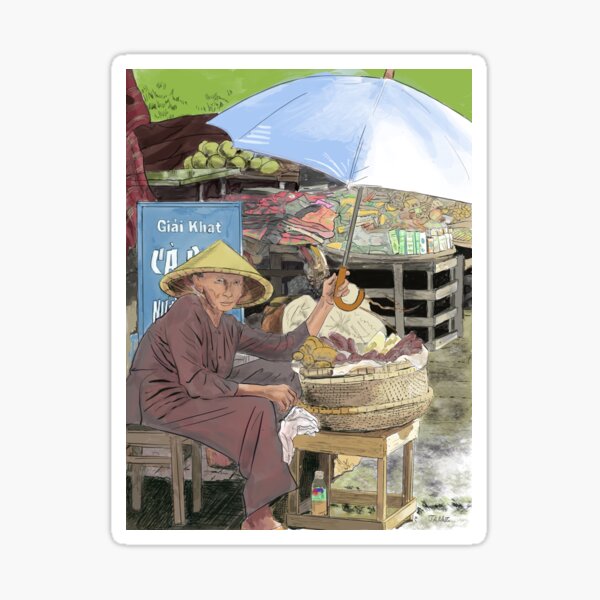 "Marketplace Hoi An, Vietnam " Sticker for Sale by GunnerStudios ...