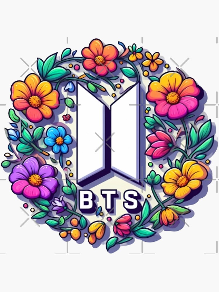 "BTS FLOWERS" Sticker for Sale by ourbtsarmy | Redbubble