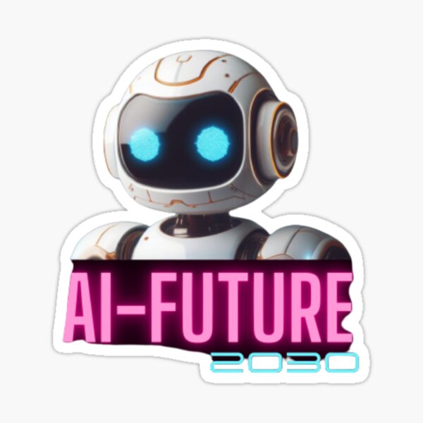 " AI robot head - AI future 2030" Sticker by danny-Dsign | Redbubble