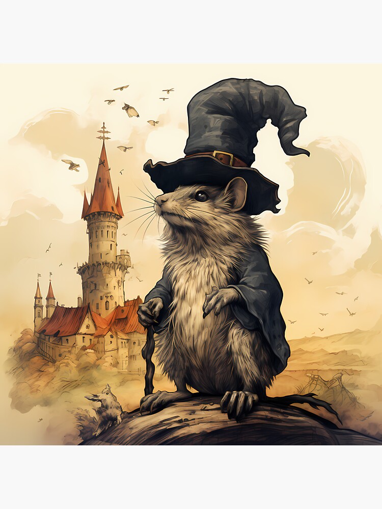 "Medieval Bestiary Witches Mouse Familiar" Sticker for Sale by ...