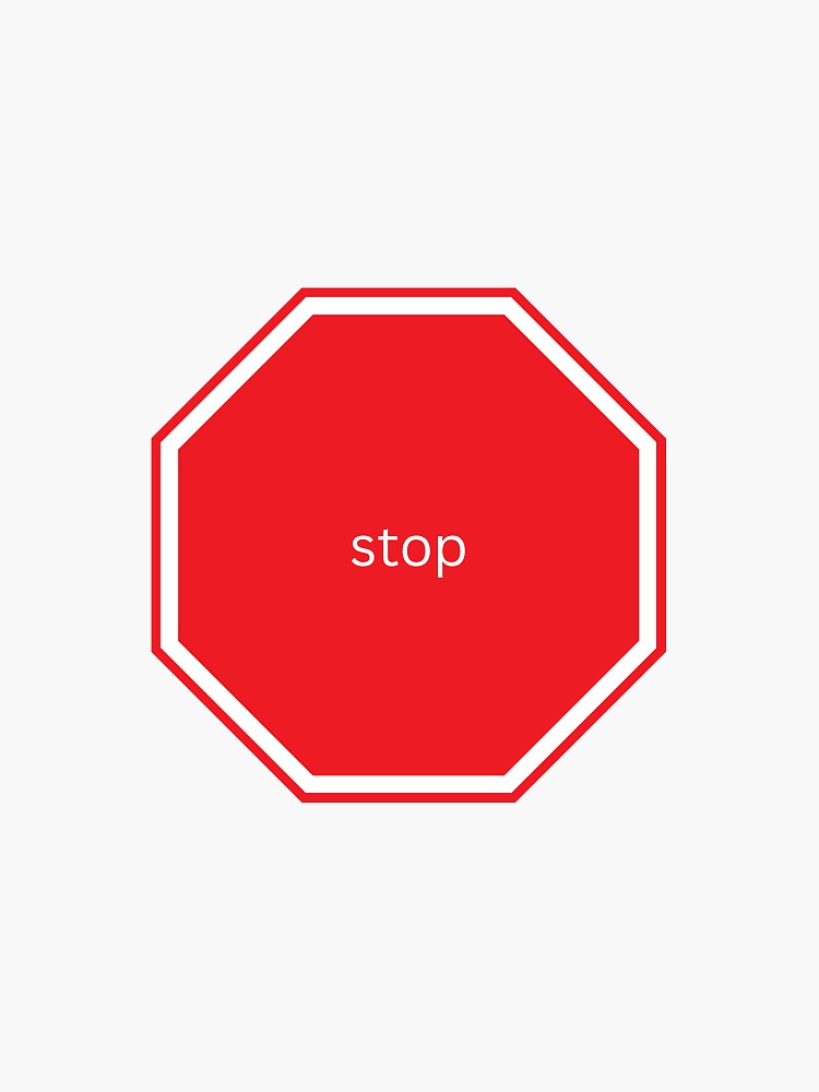 "stop sign lowercase sticker" Sticker for Sale by bluujai21 | Redbubble