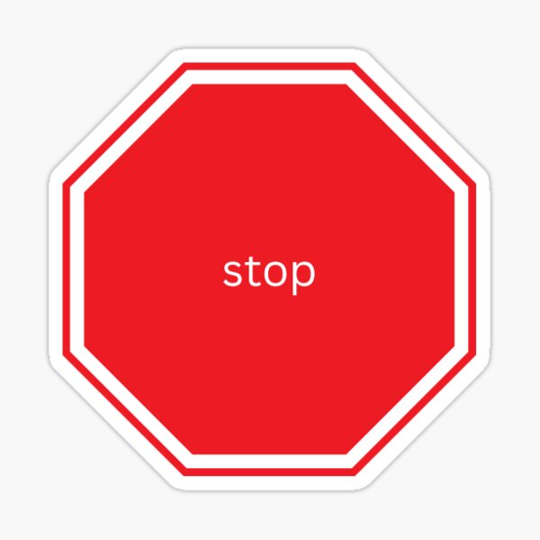 "stop sign lowercase sticker" Sticker for Sale by bluujai21 | Redbubble