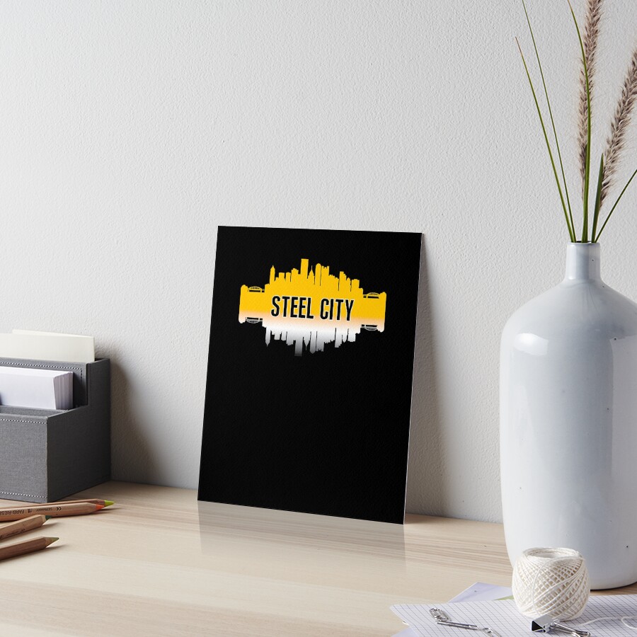 "Pittsburgh Nickname Steel City Skyline" Art Board Print by Sport-Your ...