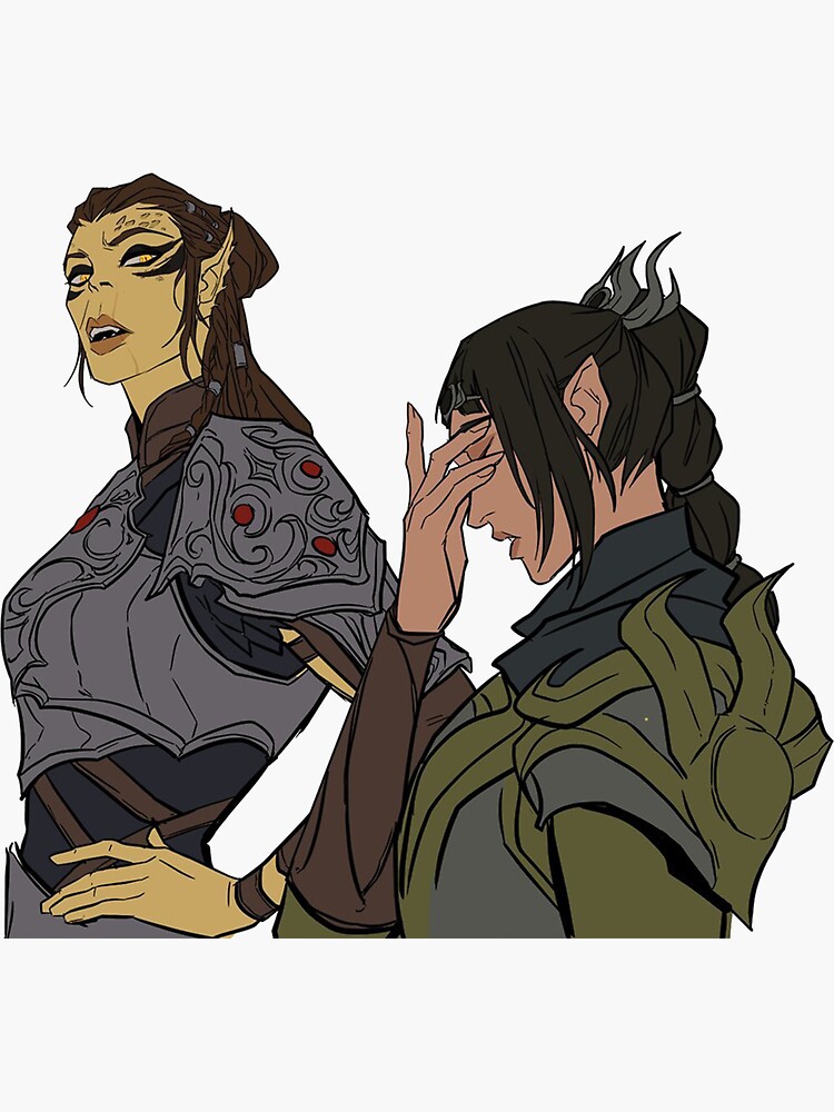 "Baldurs Gate 3 Laezel x Shadowheart" Sticker for Sale by florenceboo ...