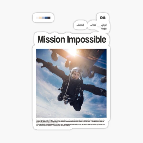 "Mission impossible movie poster" Sticker by paulrommer | Redbubble