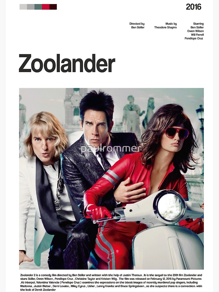 Zoolander Filmplakat Zoolander Movie Poster 11 X 17 Inches : Ben