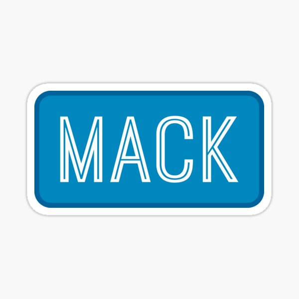 "Mack Name" Sticker for Sale by jeallan | Redbubble