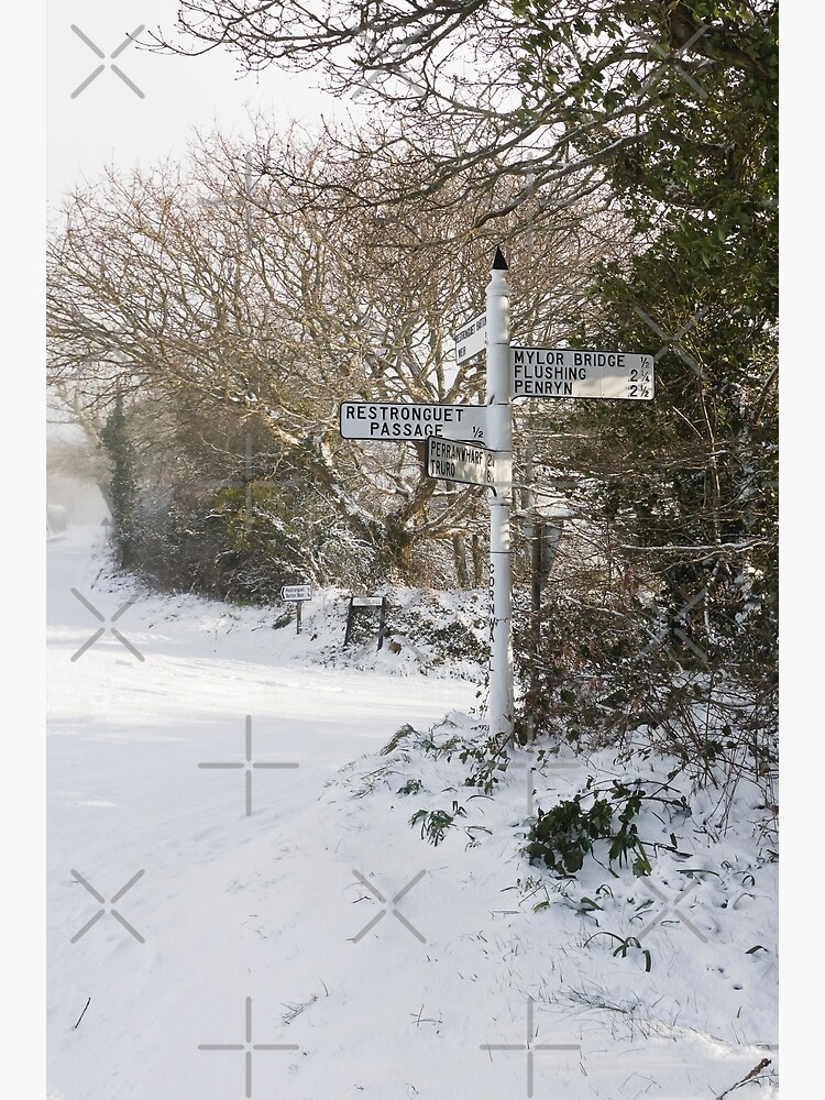 "Snowy Cornish Signpost" Poster for Sale by TerriWaters | Redbubble