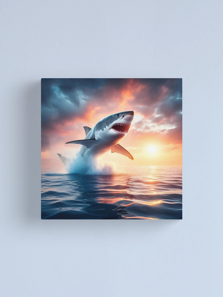 Great White Shark Jumping Out Of The Water At Sunset Pics Shark!! Sooo