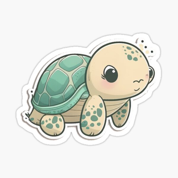"Cute kawaii turtle" Sticker for Sale by Laurelmyers3 | Redbubble