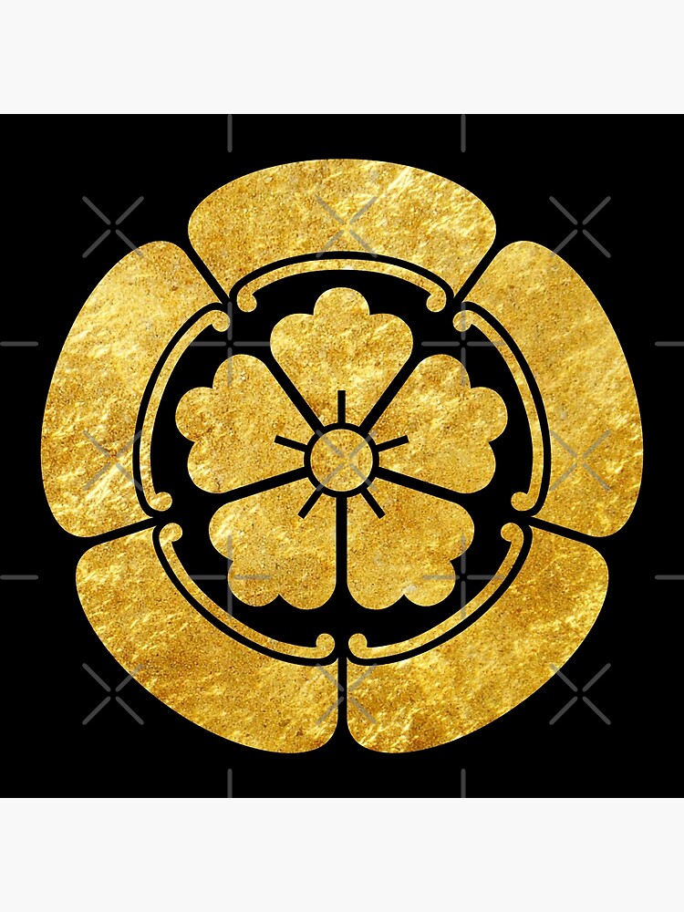 Póster «Oda Mon Japanese samurai clan faux gold on black» de ...