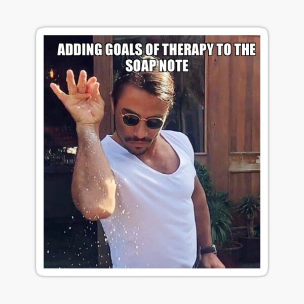 "OT SOAP note salt bae" Sticker for Sale by Jlmorrison431 | Redbubble