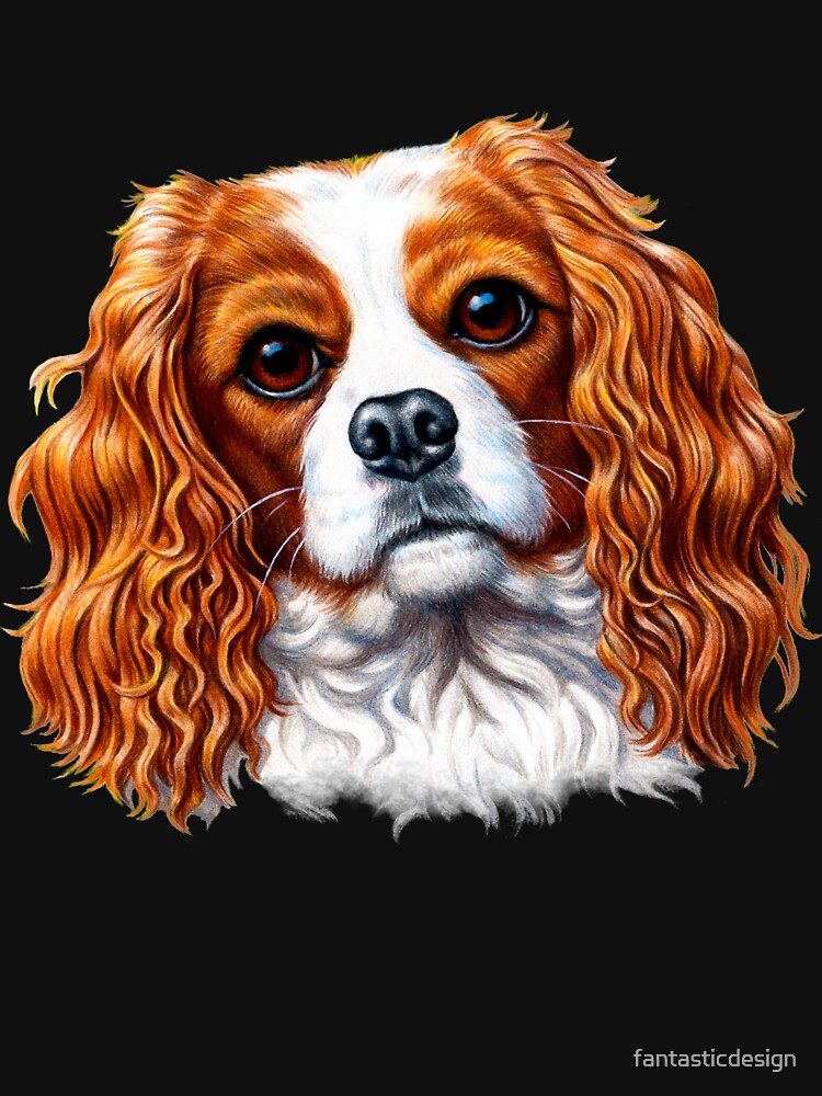 "Cavalier King Charles Spaniel Full-Face" T-shirt by fantasticdesign ...
