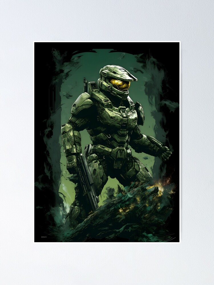 "Master Chief " Poster for Sale by MetalDinosaur | Redbubble