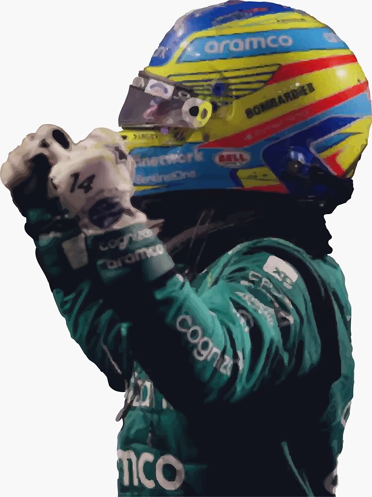 "Fernando Alonso Aston Martin F1 2023 Win 33 The Nano" Sticker by ...