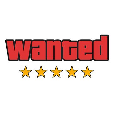 "Wanted: 5 Stars" Sticker for Sale by BurTees | Redbubble