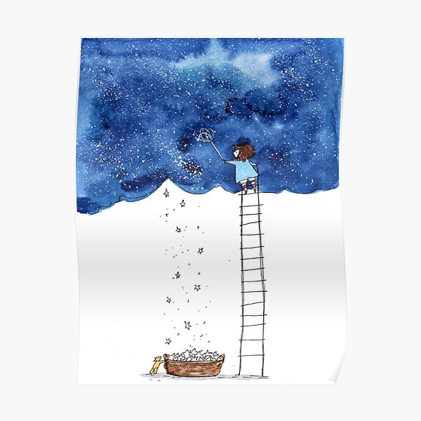 "Let's go get some stars" Poster for Sale by MankaKasha | Redbubble