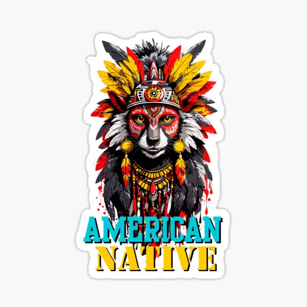 "Aye Aye Native American Spirit" Sticker by ABC2023 | Redbubble