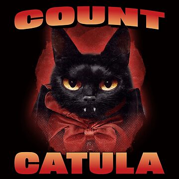 "Spooky Count Catula, Halloween Black Cat, Vampire Cat" Sticker for ...