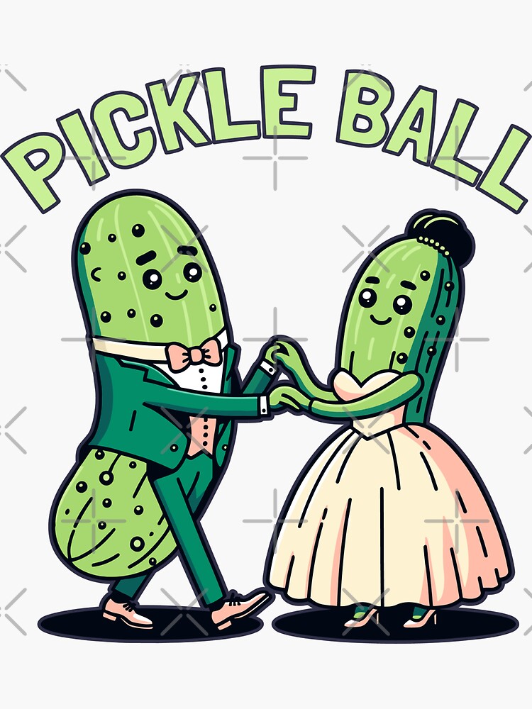 "Pickleball Ballroom Dancing Funny Pun Design Men And Women" Sticker ...