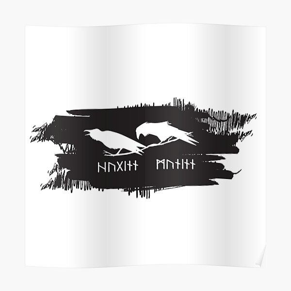 "Hugin and Munin Odin Ravens/Crows with Runic names Norse Viking ...