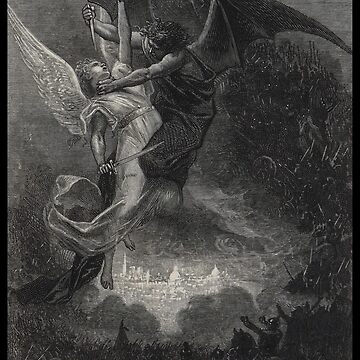 "VINTAGE ART WORK OF ARCHANGEL MICHAEL FIGHTING SATAN" Sticker for Sale by CurbdiggerCarl ...