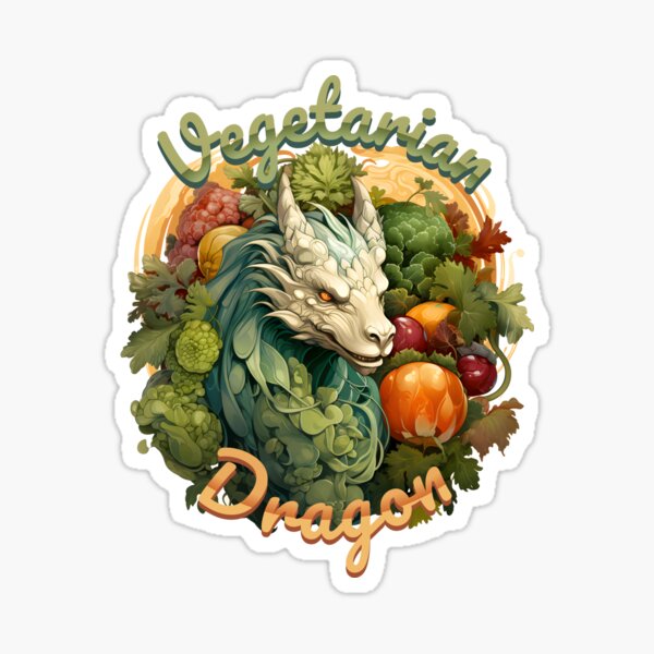 "Vegetarian Dragon. Vegetable, and Dragon." Sticker for Sale by ...