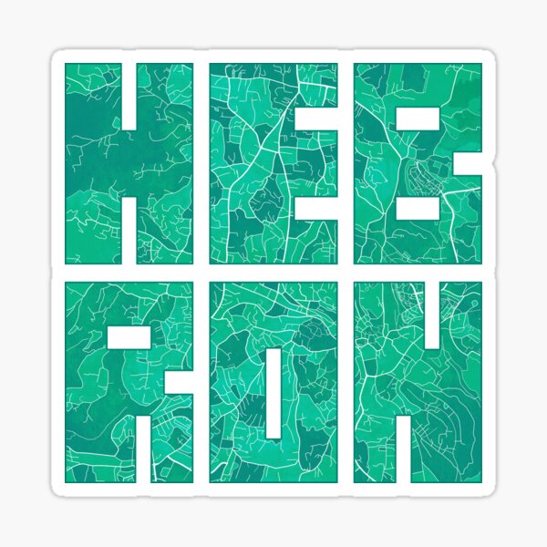 "Hebron City Map of Palestine - Watercolor" Sticker for Sale by deMAP ...