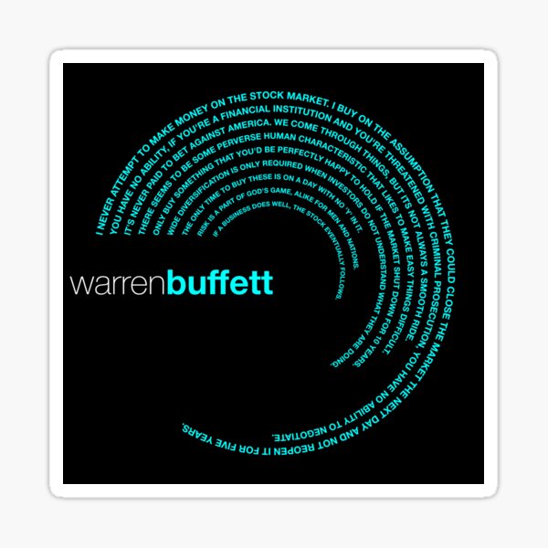 "Warren Buffett famous quotes poster [aqua]" Sticker for Sale by ...