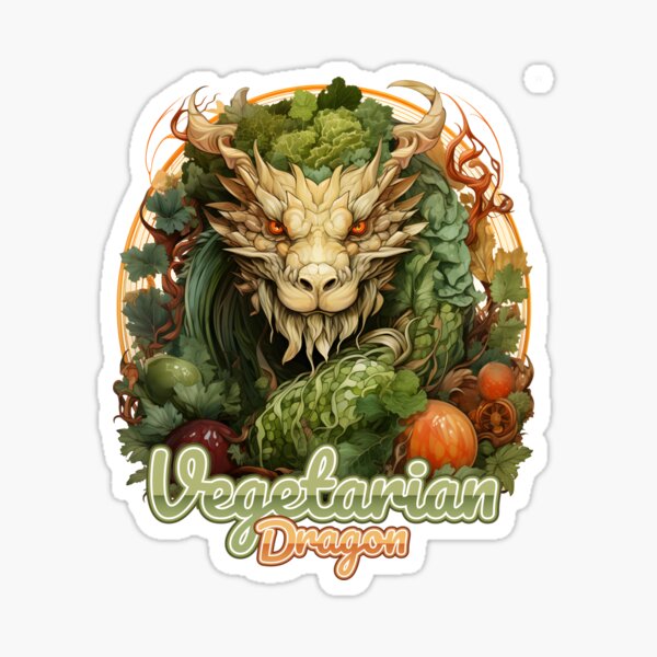 "The Vegetarian Dragon. Vegetables, and Dragon." Sticker for Sale by ...
