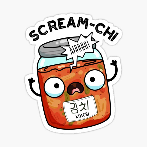"Scream-chi Funny Kimchi Puns" Sticker for Sale by punnybone | Redbubble