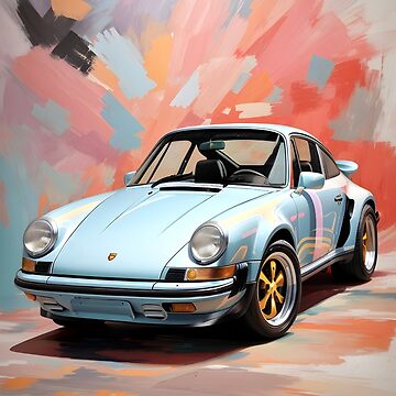 "Abstract Retro 911 Turbo Digital Oil Painting" Sticker for Sale by ...