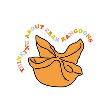 "Thinking About Crab Rangoons " Sticker for Sale by FeatherDesigns ...