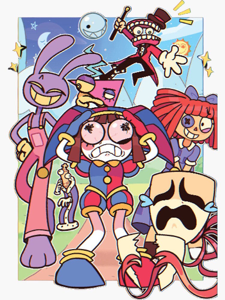 Pegatina for Sale con la obra «todos los personajes del increíble circo ...