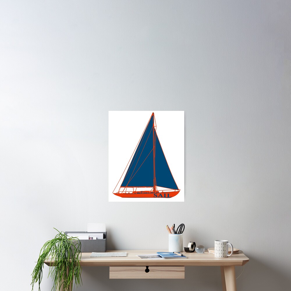 "Sloop Sailing Sailboat" Poster by JimPlaxco | Redbubble