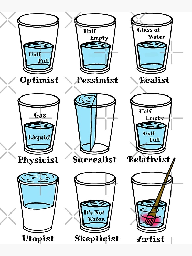 "Water Glass Half Full Half Empty Artist" Poster for Sale by MariannArt ...