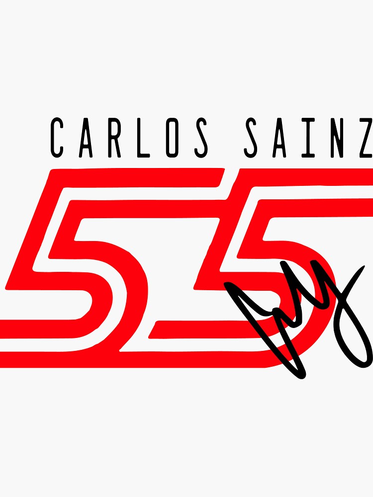 "Carlos Sainz 55 - Smooth operator - 55 logo (small version)" Sticker ...