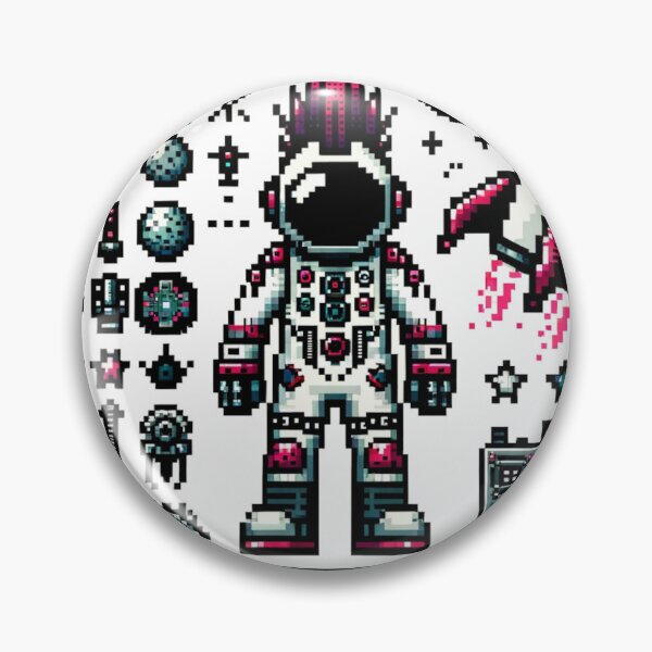 "Punk Rock Astronaut Sprite Sheet - Pixelated Space Explorer" Pin for ...