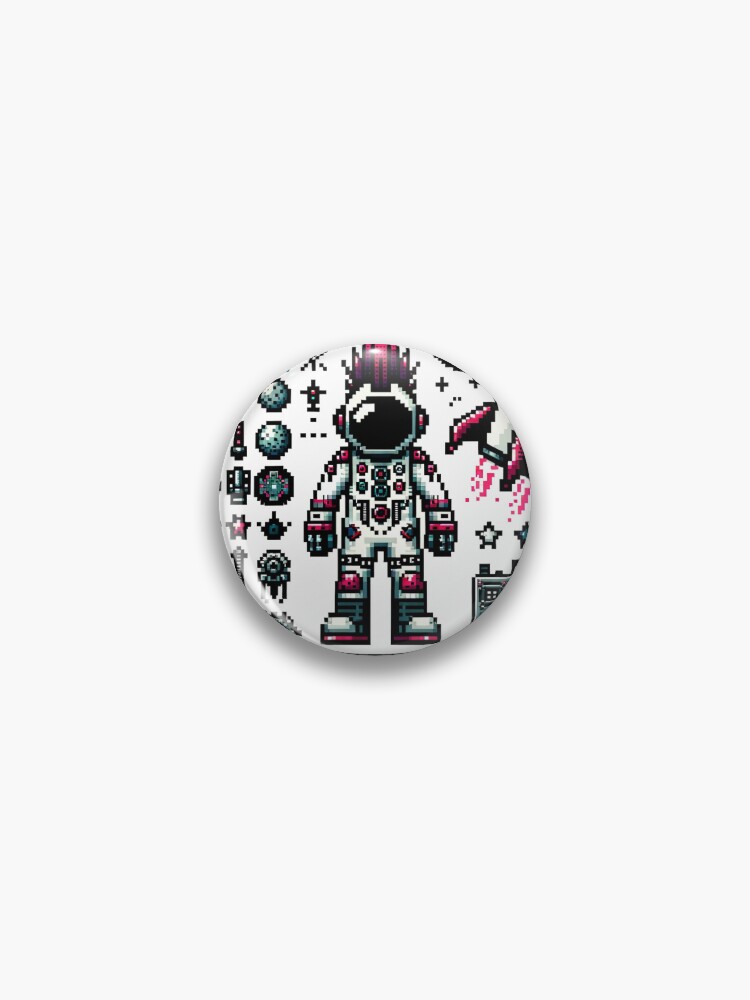 "Punk Rock Astronaut Sprite Sheet - Pixelated Space Explorer" Pin for ...
