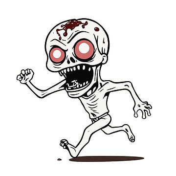"Brain-chasing zombie" Sticker for Sale by Fredro | Redbubble
