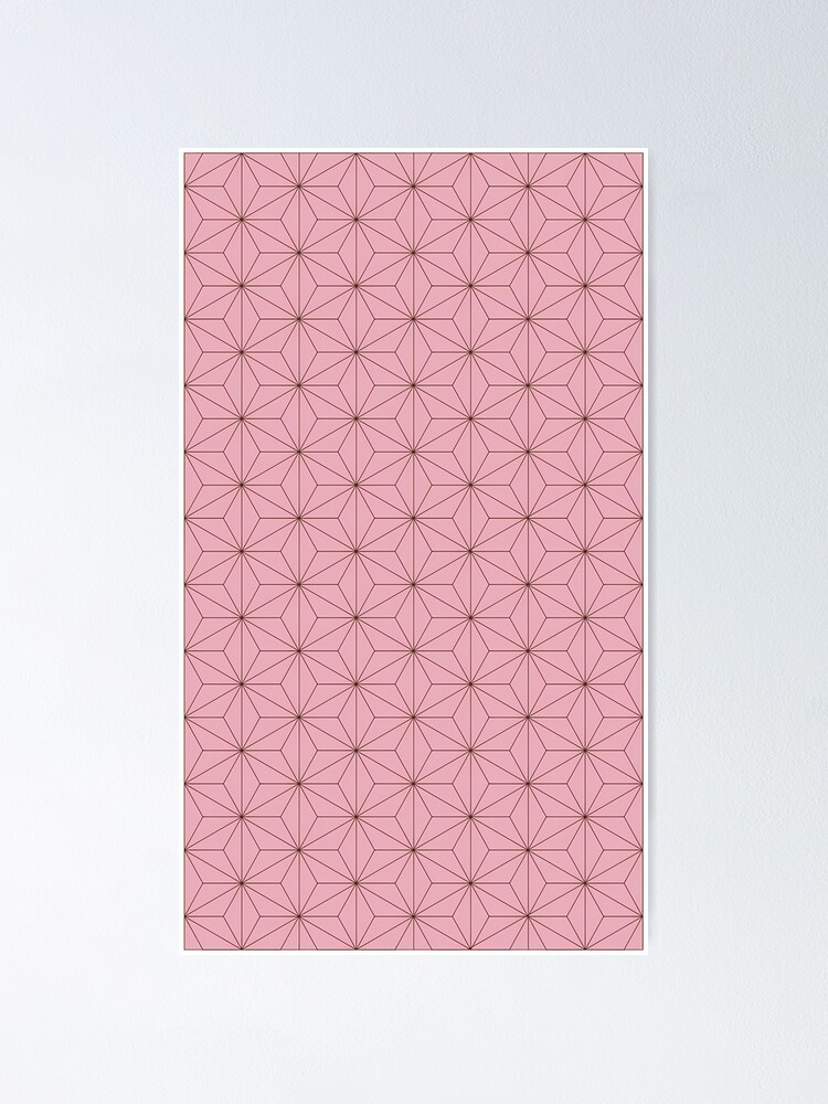 "Pink Japanese Nezuko pattern" Poster by Kobanzame | Redbubble