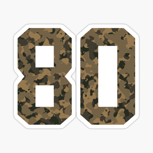 "Army Camouflage Number 80 - Sports Numbers" Sticker for Sale by ...