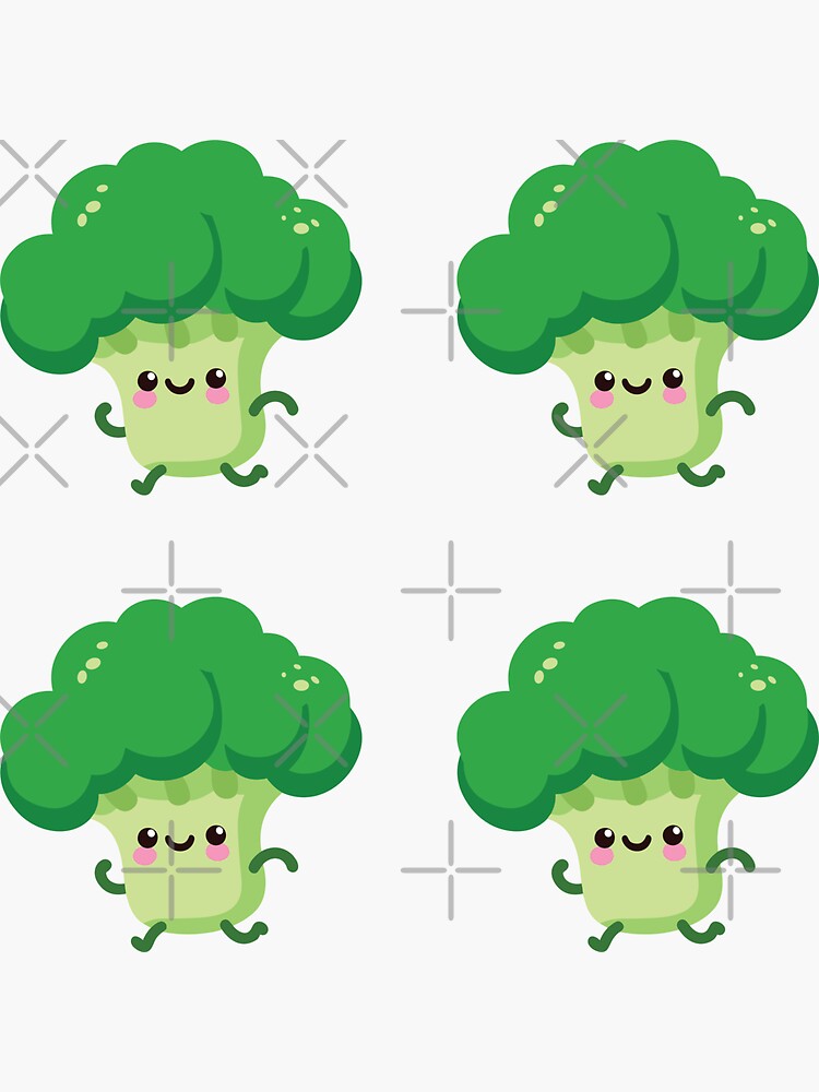 "Cute Broccoli" Sticker for Sale by KawaiiiCraze | Redbubble