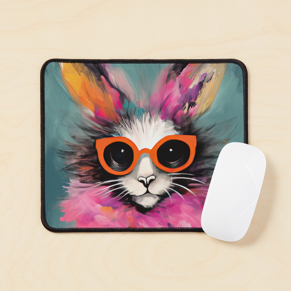 "Rabbit in Colorful Fur Coat Whimsical Art Print" Poster for Sale by ...