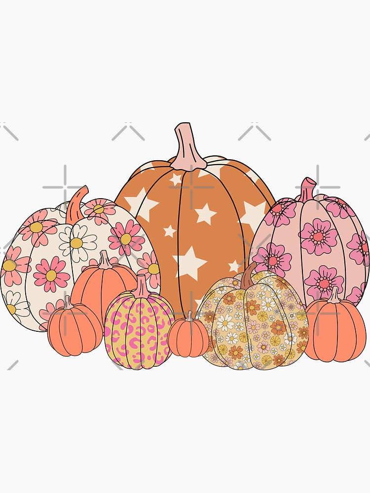 "Groovy Pumpkins" Sticker for Sale by Milibella | Redbubble