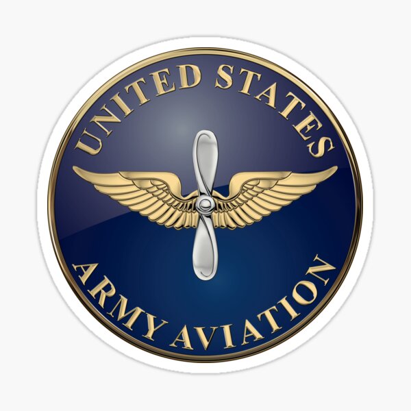 "U.S. Army Aviation - Branch Insignia over Blue Velvet" Sticker for ...